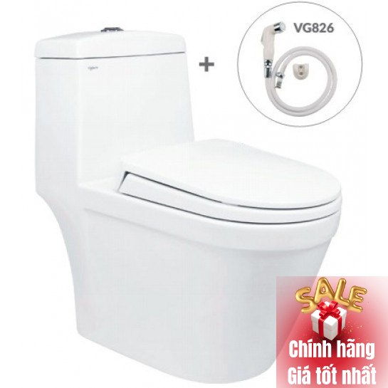 Bồn Cầu Viglacera V35M Xả Xoáy Nắp Êm V86 Tặng kèm Vòi Xịt VG826 ...