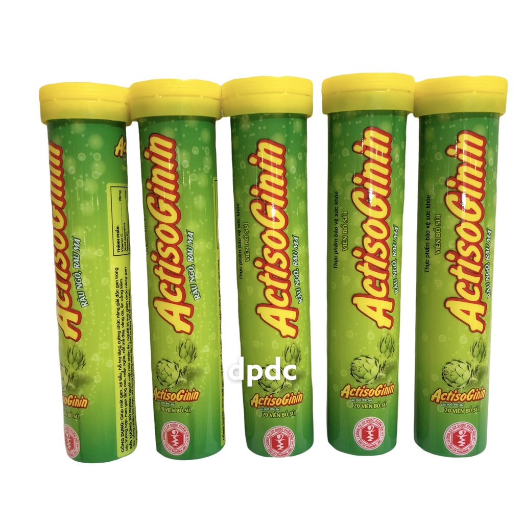 [Combo 05 tuýp] Viên Sủi Actiso Ginin Giúp Thanh Nhiệt, Lợi Tiểu, Hỗ ...