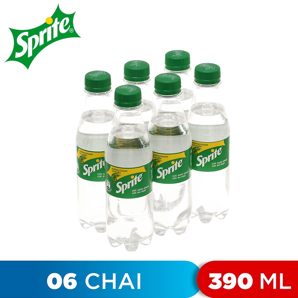 LỐC 6 CHAI NƯỚC NGỌT HƯƠNG CHANH SPRITE 390ML | Shopee Việt Nam
