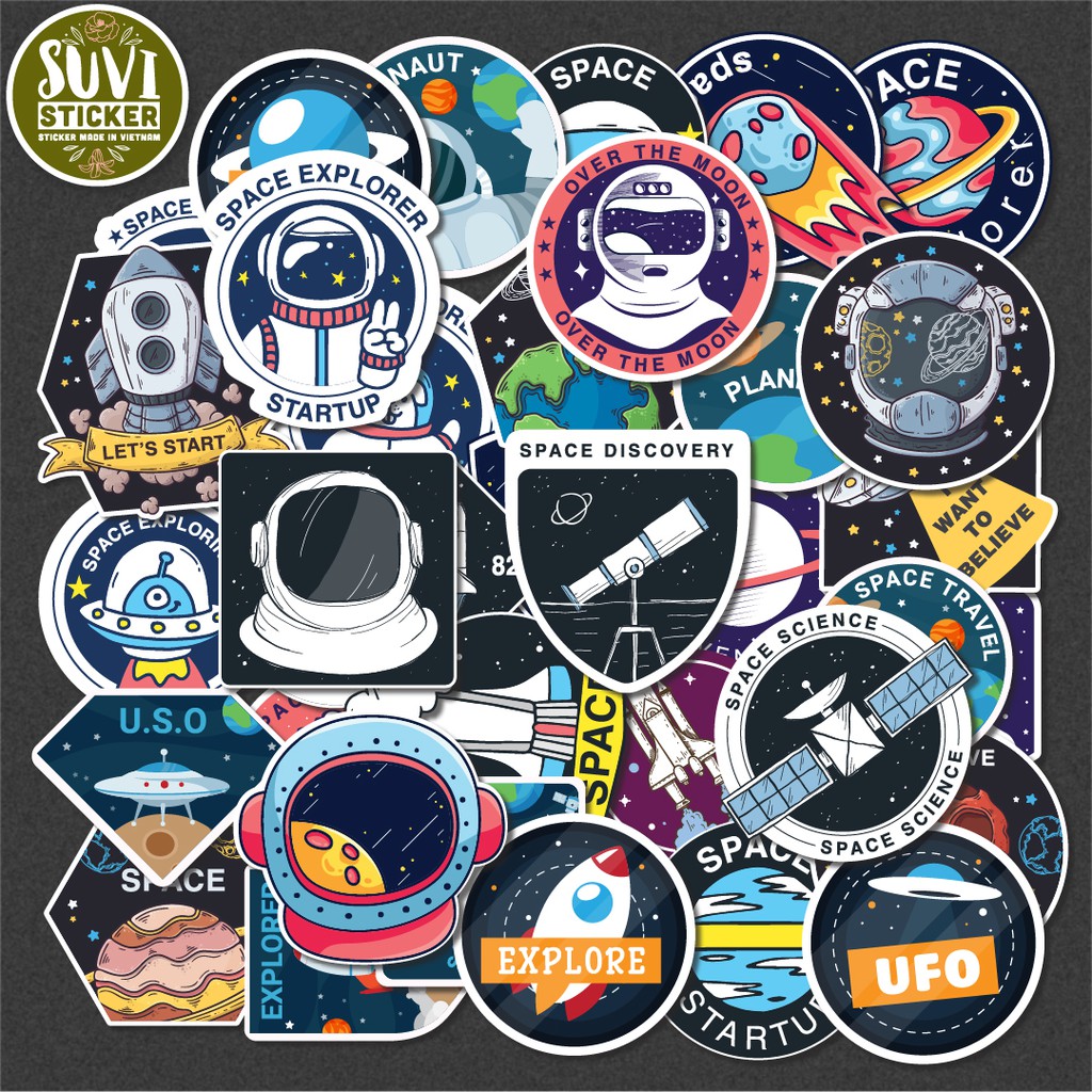 50 Sticker Galaxy Pack chống nước sticker dán laptop, điện thoại, đàn ...