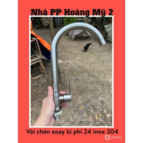 Vòi rửa chén bát Lạnh ống phi 24 Xoay bi inox 304 mờ, Xoay 360 cực nhẹ | Shopee Việt Nam