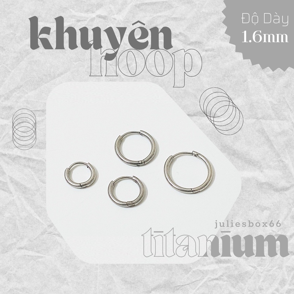 [1 CHIẾC] [BẤM] Khuyên Tai Tròn Hoop Nhiều Size Dày 1.6MM [SIÊU MỎNG ...