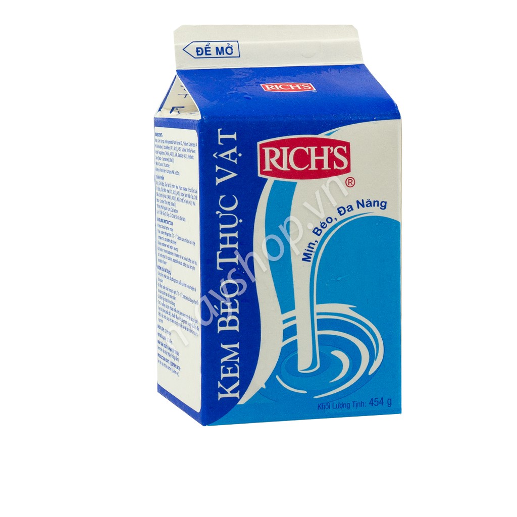 Kem béo thực vật Rich's hộp lùn/ ICEHOT (454g) - [Chỉ ship Hỏa tốc tại ...