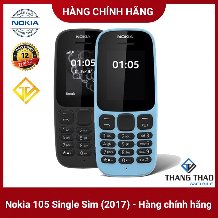 Điện thoại Nokia 105 Single Sim (2017) - Hàng chính hãng | Shopee Việt Nam