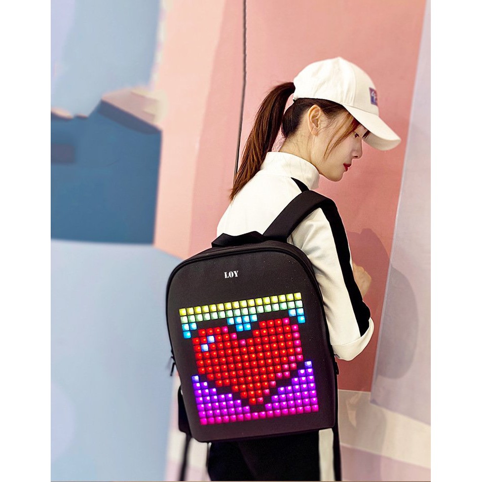 Balo Divoom Pixoo Backpack Nổi Chữ Đèn Led Bluetooth thời trang cá tính ...