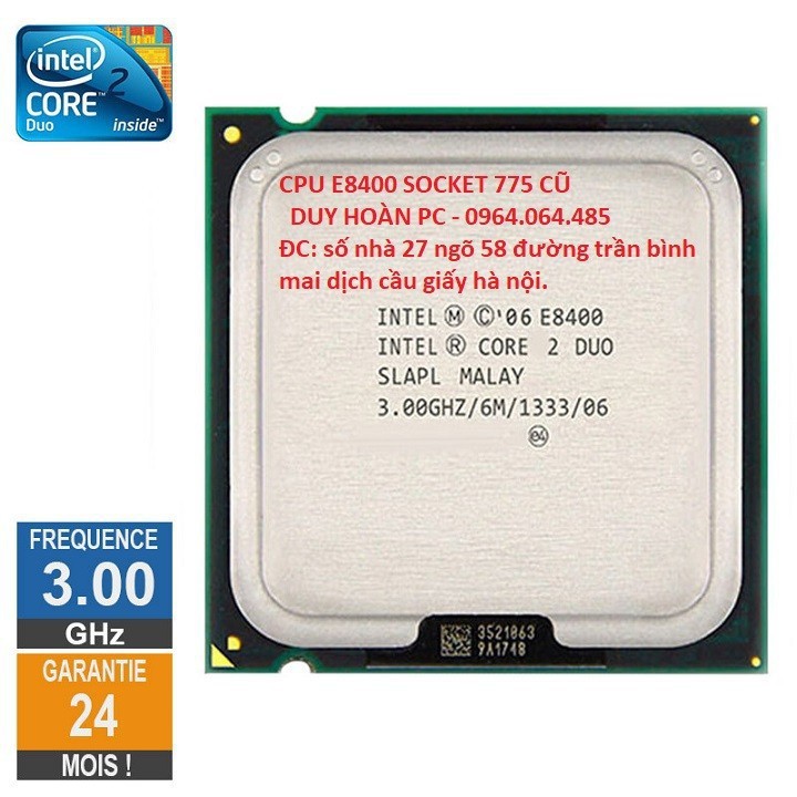 CPU E8400 XUNG NHỊP 3.0GHZ + TÍP TẢN NHIỆT CHO CPU | Shopee Việt Nam