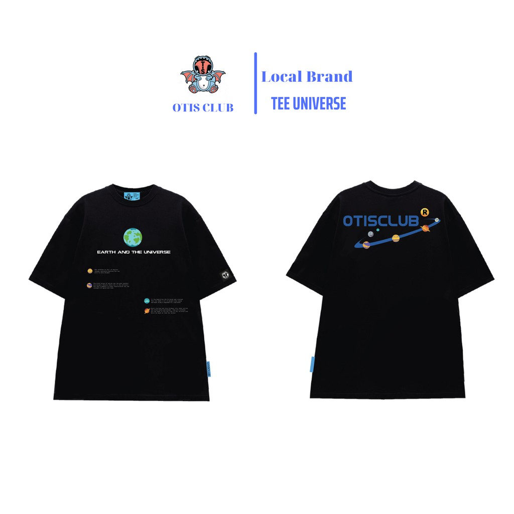 Áo thun tay lỡ unisex local brand Otis Club - Tee Universe Đen | Shopee ...