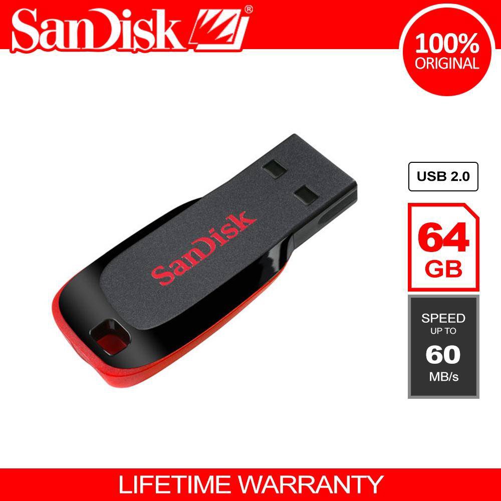 USB 2.0 Sandisk Flashdisk Cruzer Blade CZ50 64GB Pendrive (Màu Đen ...