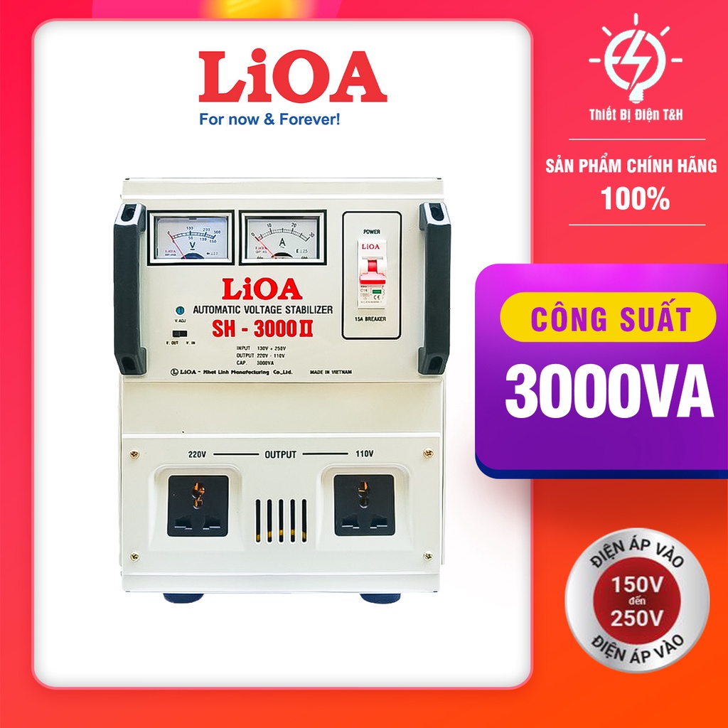 Ổn áp Lioa 3kva, 1 pha, dải điện 150v, SH-3000II | Shopee Việt Nam