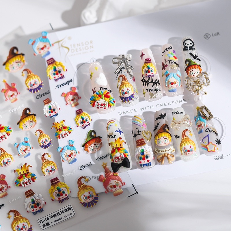 Sticker búp bê ma ,búp bê chú hề dán trang trí móng tay | Shopee Việt Nam