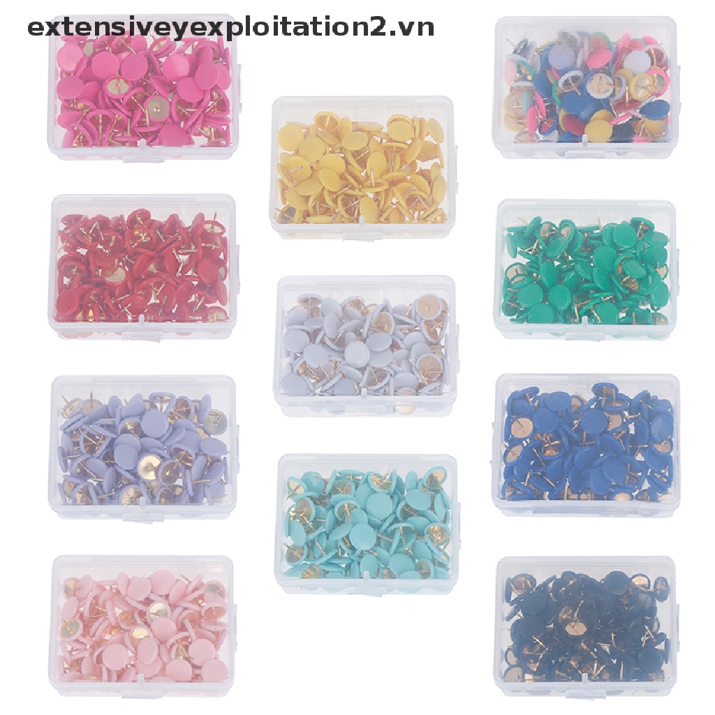 Bộ 100 ghim đầu tròn dùng ghim giấy note/ bản đồ lên bảng ghi chú ...