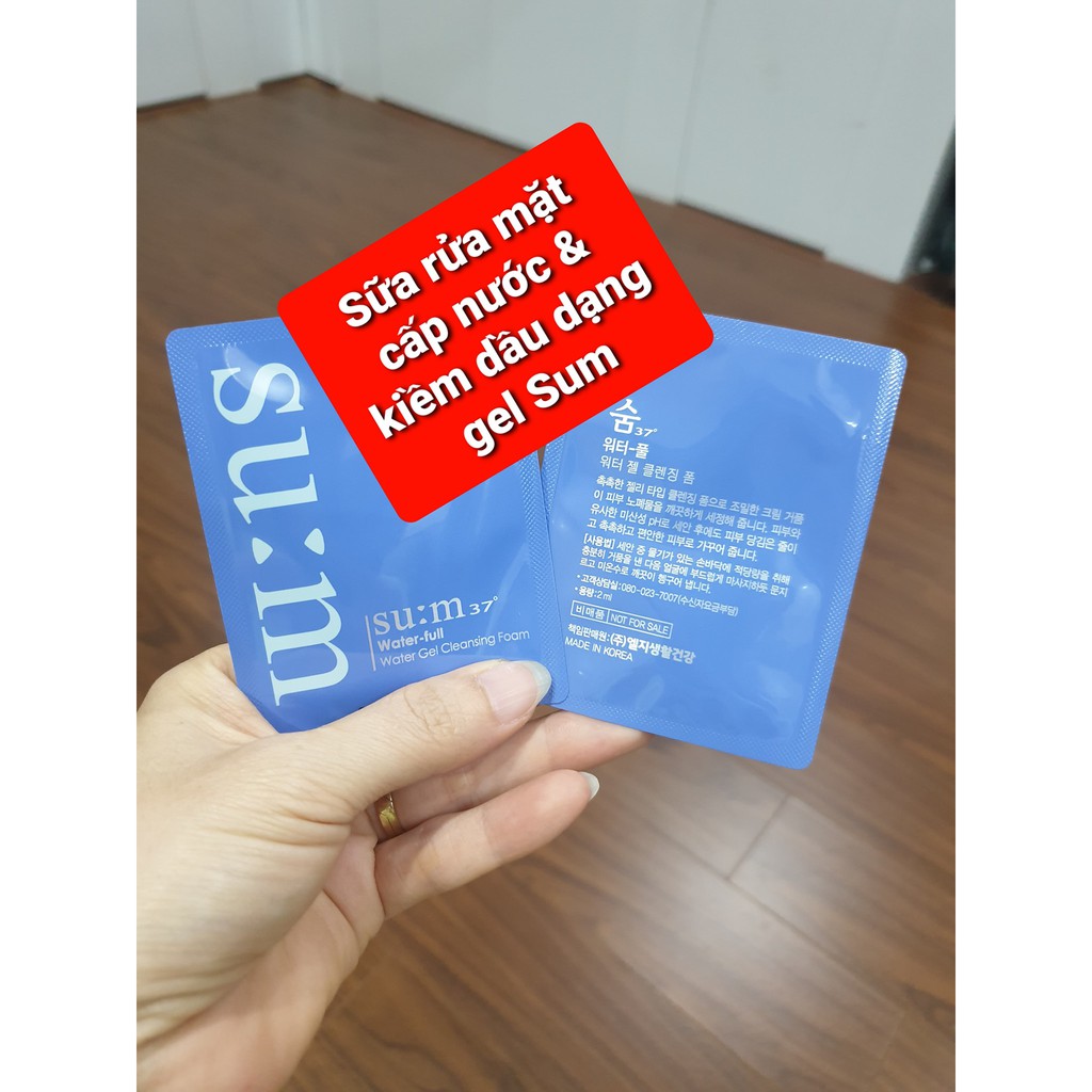 Combo 10 gói Sữa rửa mặt cấp nước & kiềm dầu dạng gel Sum (Sum Water ...