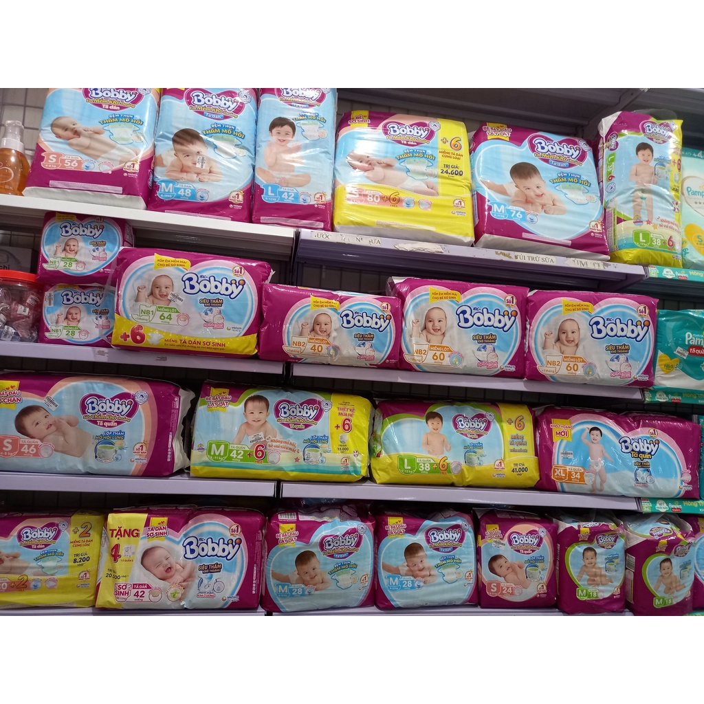 Bỉm Bobby, Tã Quần Bobby Đủ Size S20/ S24/ M18/ M22/ M42/ M62/ L16/ L38 ...