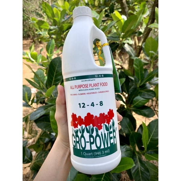 Phân bón cao cấp nhập khẩu từ Mỹ GRO POWER 12-4-8 (946ml) | Shopee Việt Nam