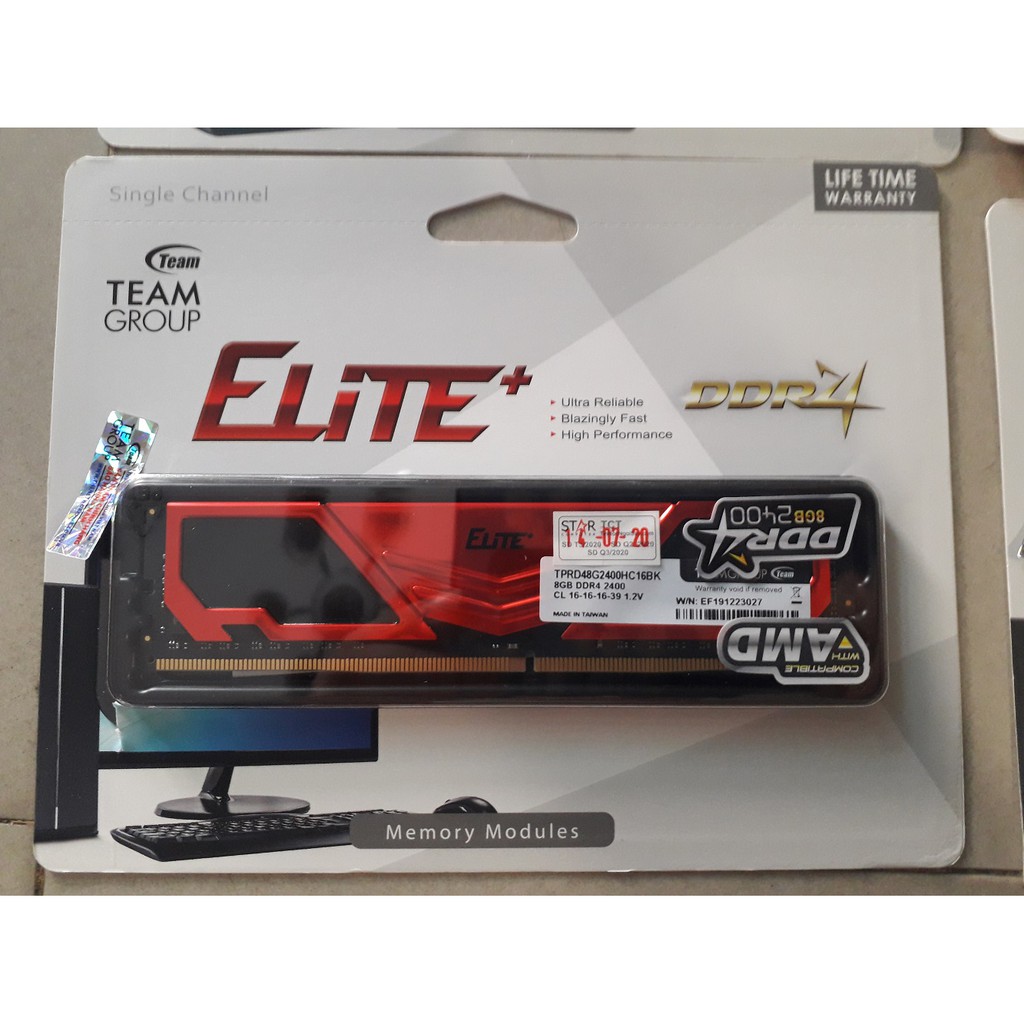 Ram dành cho PC 8GB DDR4 - bus 2400. Chính hãng TEAM. mới 100% | Shopee ...