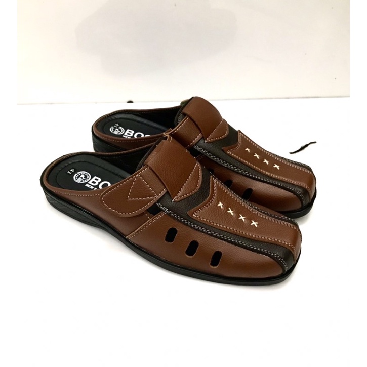 Dép bít mũi nam đẹp..da mềm..mã SP02. màu vàng phối nâu.mẫu mới nhất | Shopee Việt Nam