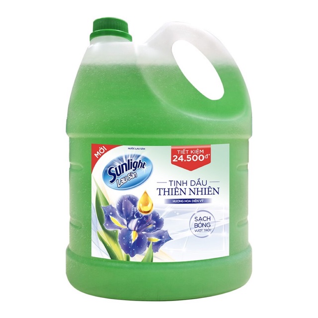 Nước Lau Sàn Sunlight Tinh Dầu Thiên Nhiên Hương Hoa Diên Vỹ (3,8kg) | Shopee Việt Nam
