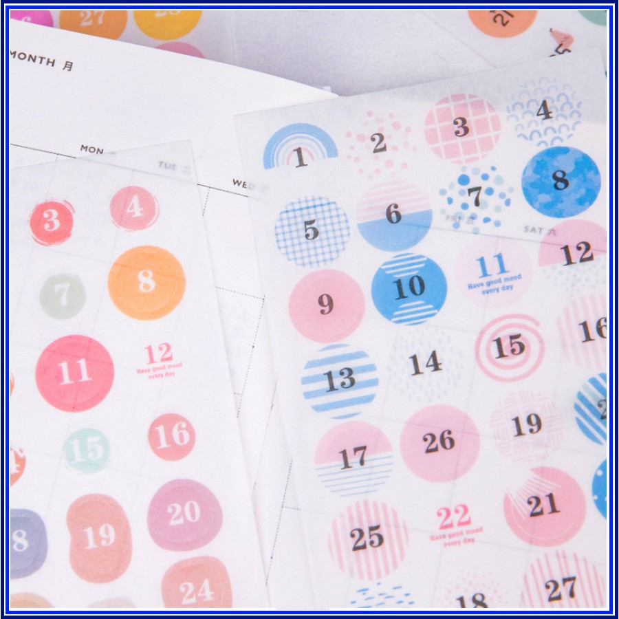 Hình dán trang trí Sticker Number, 1 tờ 32 miếng | Shopee Việt Nam