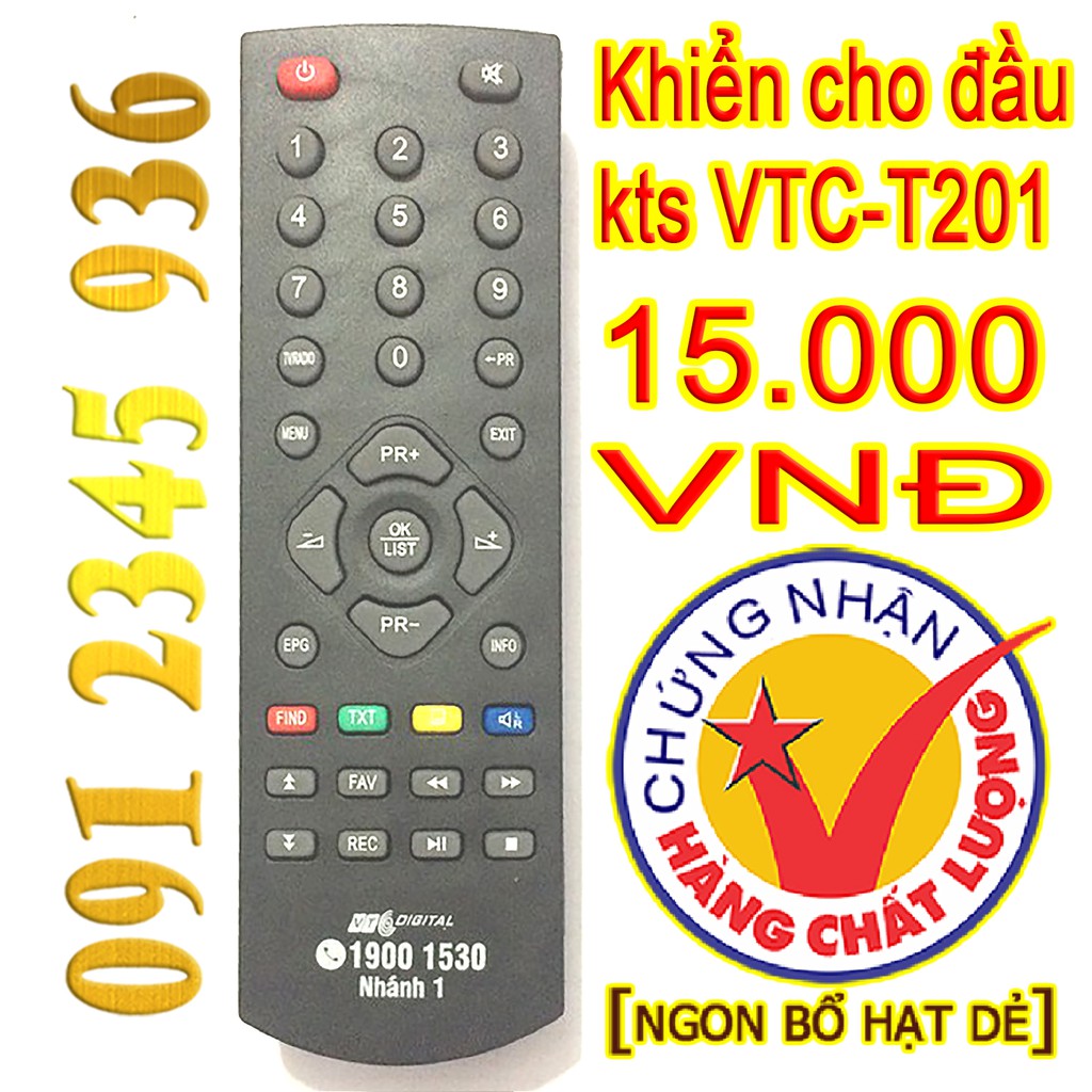 Điều khiển VTC-T201 cho đầu kỹ thuật số VTC19001530 | Shopee Việt Nam