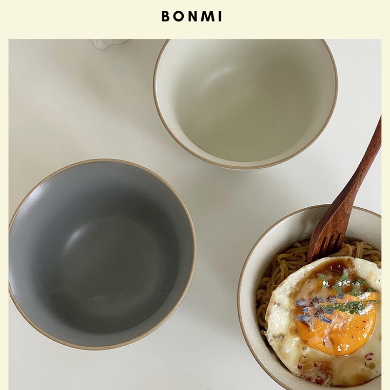 Tô gốm, bát ăn cơm gốm matte cao cấp phong cách Hàn Quốc Bonmi Decor ...