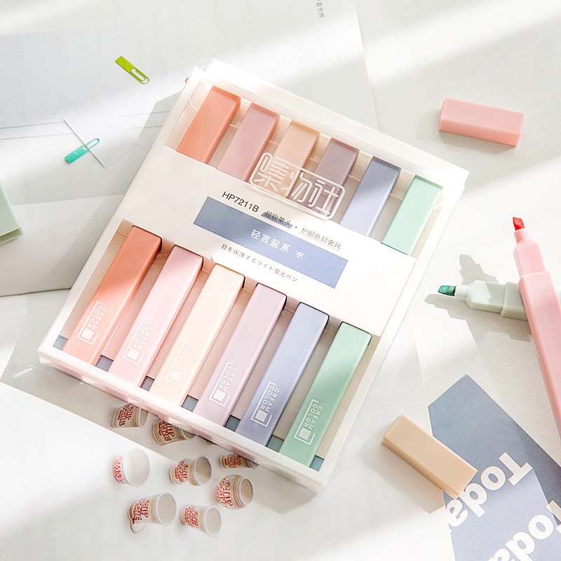 Bút Highlight màu Pátel set 6 cây | Shopee Việt Nam