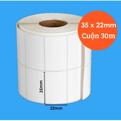 Giấy in mã vạch decal nhiệt 35x22 mm, cuộn 30m, 2 tem/ hàng | Shopee ...