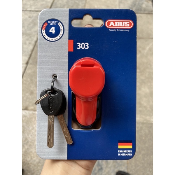KHÓA ĐĨA XE MÁY ABUS 303 RED C/SB | Shopee Việt Nam