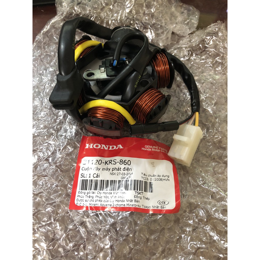 Cuộn Điện Dream VIỆT NAM 100cc, wave100cc Chính Hãng honda (lửa máy phát điện, mã 21120 KSR 860 ...