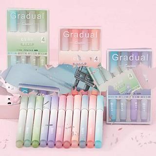 Bút highlight Gradual set 4 bút Đánh dấu Ghi Thông Tin Cho Học Sinh ...