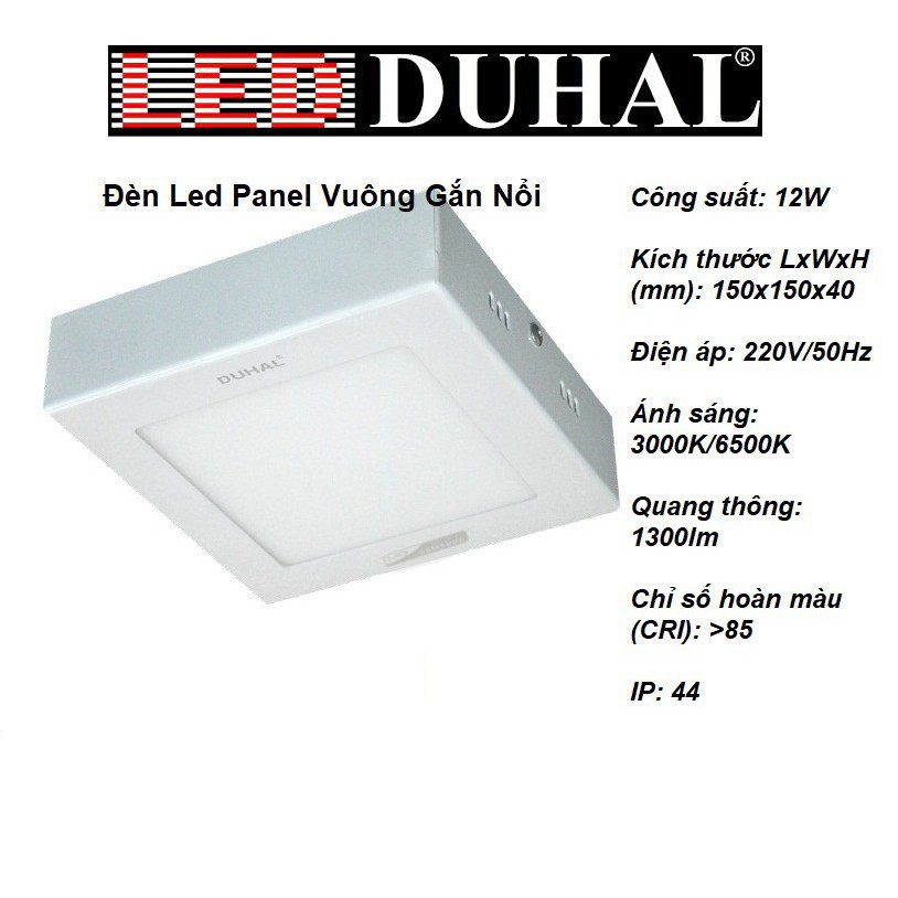Đèn Led Panel Vuông Gắn Nổi Duhal 12W - KEGB512 | Shopee Việt Nam