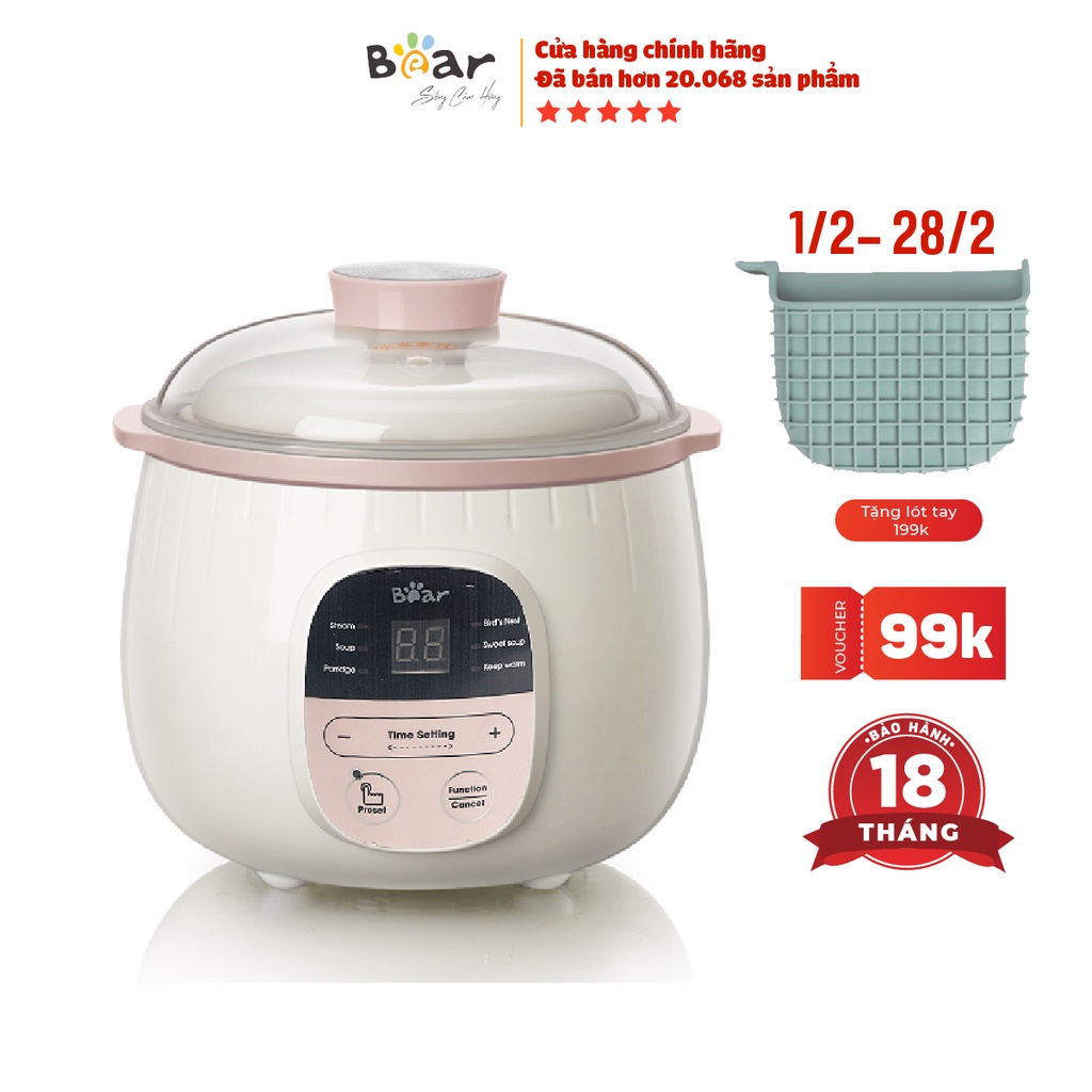 Nồi Nấu Cháo Chậm Bear 0.8L Phiên Bản Quốc Tế Bear_official store ...