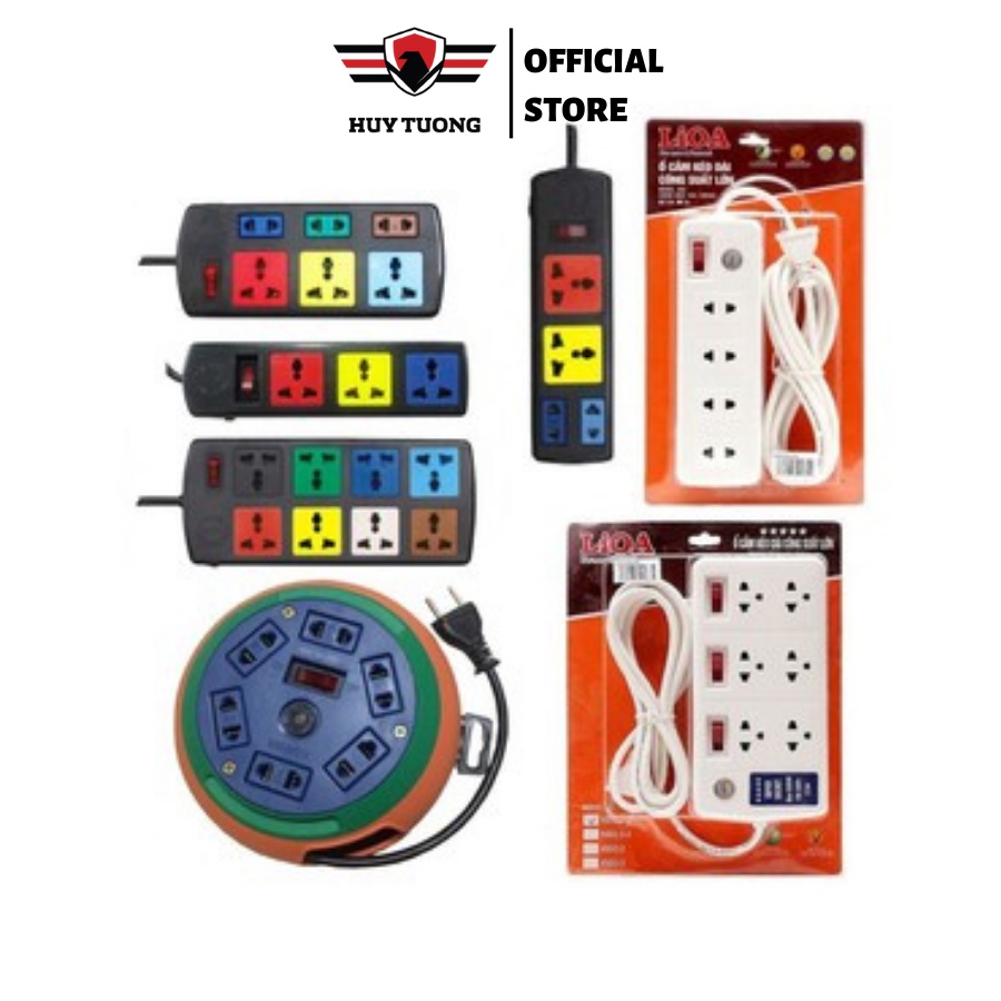 Ổ cắm điện LIOA, đa dạng 4/6/10 lỗ cắm điện, dây dài 3m/5m/10m, công suất 1000w đến 3000w ...