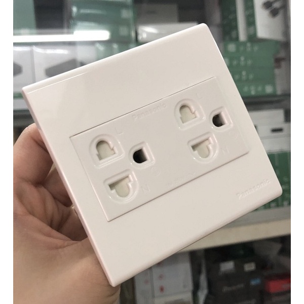 Ổ cắm điện đôi 3 chấu chuẩn Mỹ Panasonic vuông 86x86mm | Shopee Việt Nam