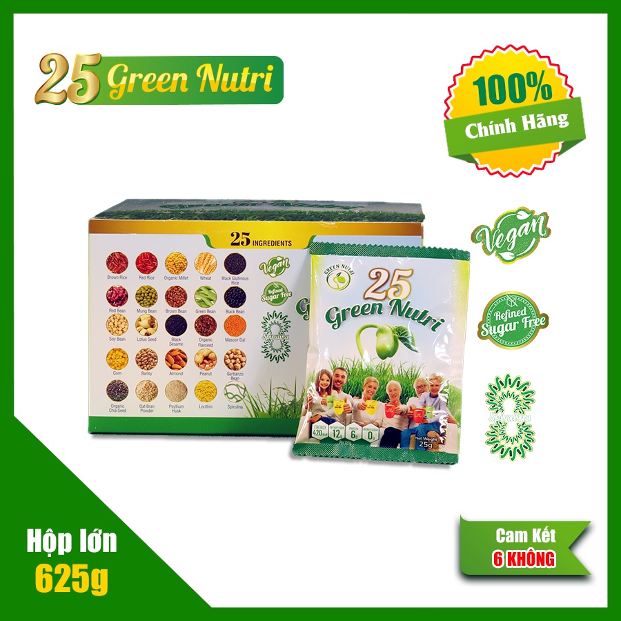 Sữa Hạt Ngũ Cốc 25 Green Nutri hộp 625g (25gói) [Nhập khẩu] | Shopee Việt Nam