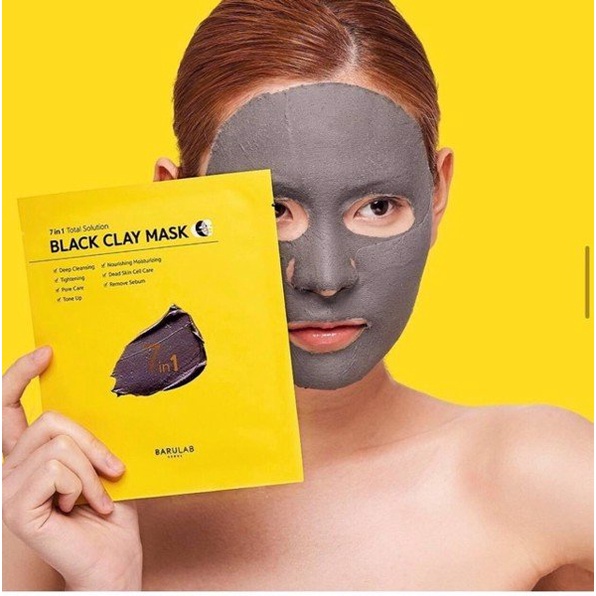 Hộp 5 miếng Mặt Nạ Đất Set BLACK CLAY MASK 7 in 1 của Barulab | Shopee ...