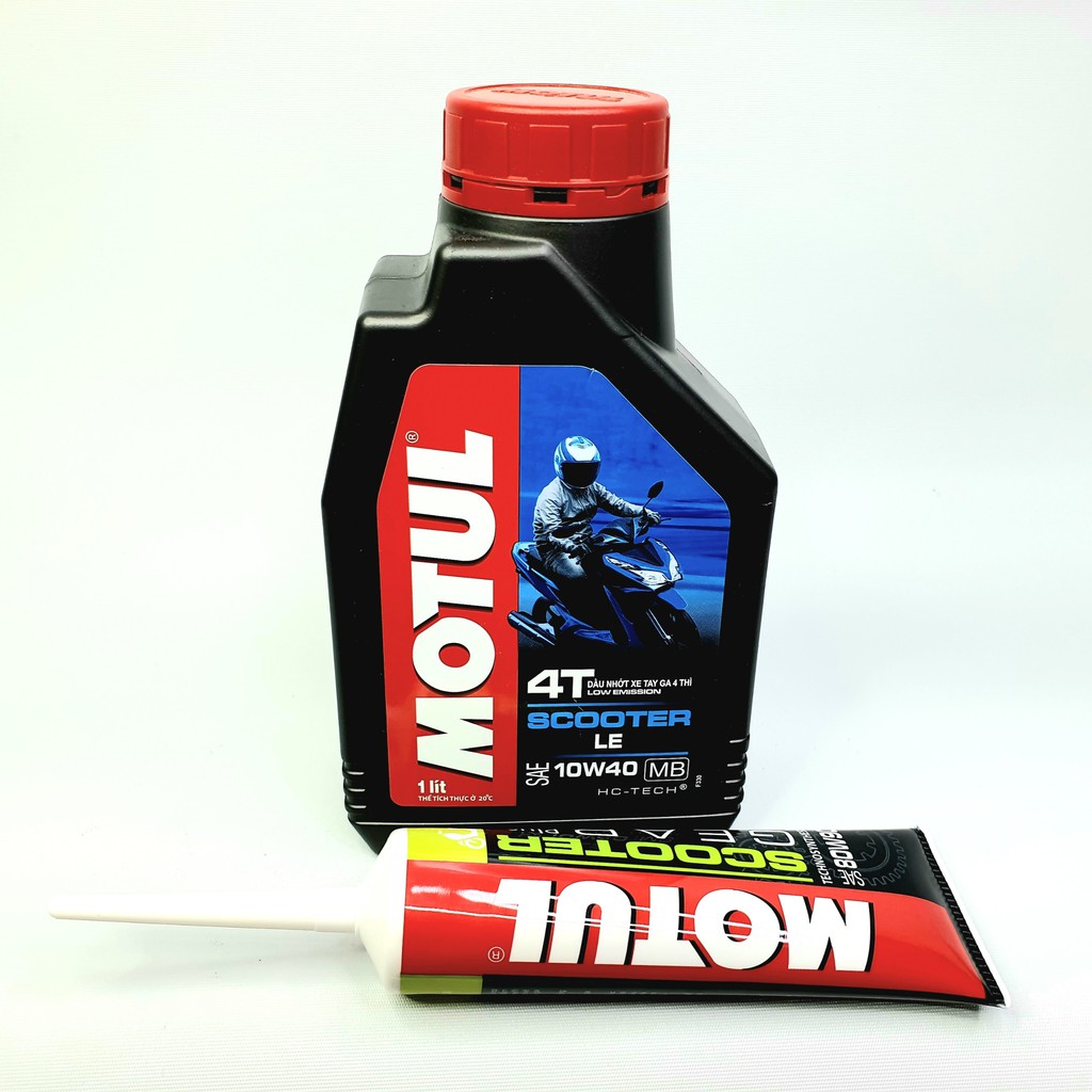 Nhớt xe tay ga Motul Scooter 10W40 800ml/1L tặng Hộp số Motul Gear Oil ...