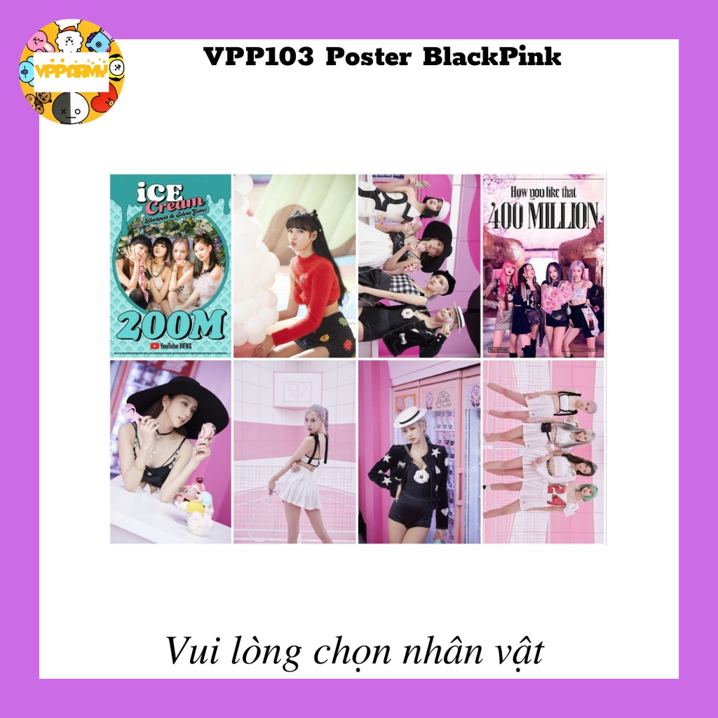 [VPP ARMY] VPP103 Set poster 8 tấm khổ A3 BlackPink và thành viên ...