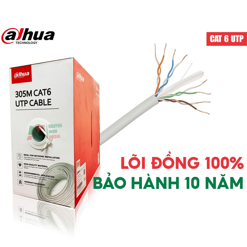 Dây Mạng CAT6 UTP DAHUA PFM920I-6UN-C Lõi Đồng 100%, Bảo Hành 10 Năm Siêu Bền (Bán lẻ) | Shopee ...