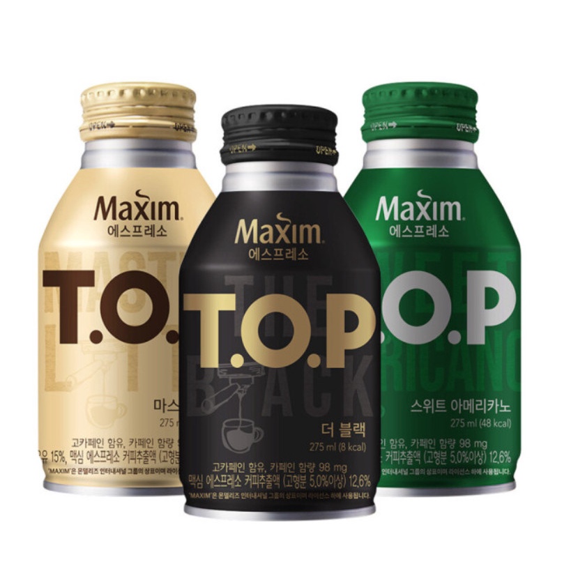 Cà phê MAXIM TOP đóng chai 275ml nhiều vị - Dongsuh - nhập khẩu Hàn ...