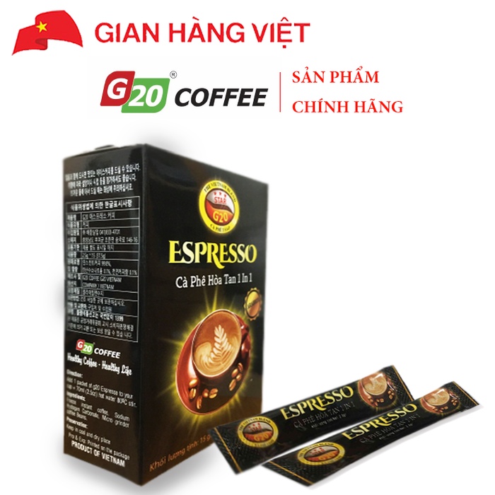 Cà Phê Hòa Tan Espresso - G20 COFFEE (Hộp 15 gói) | Shopee Việt Nam