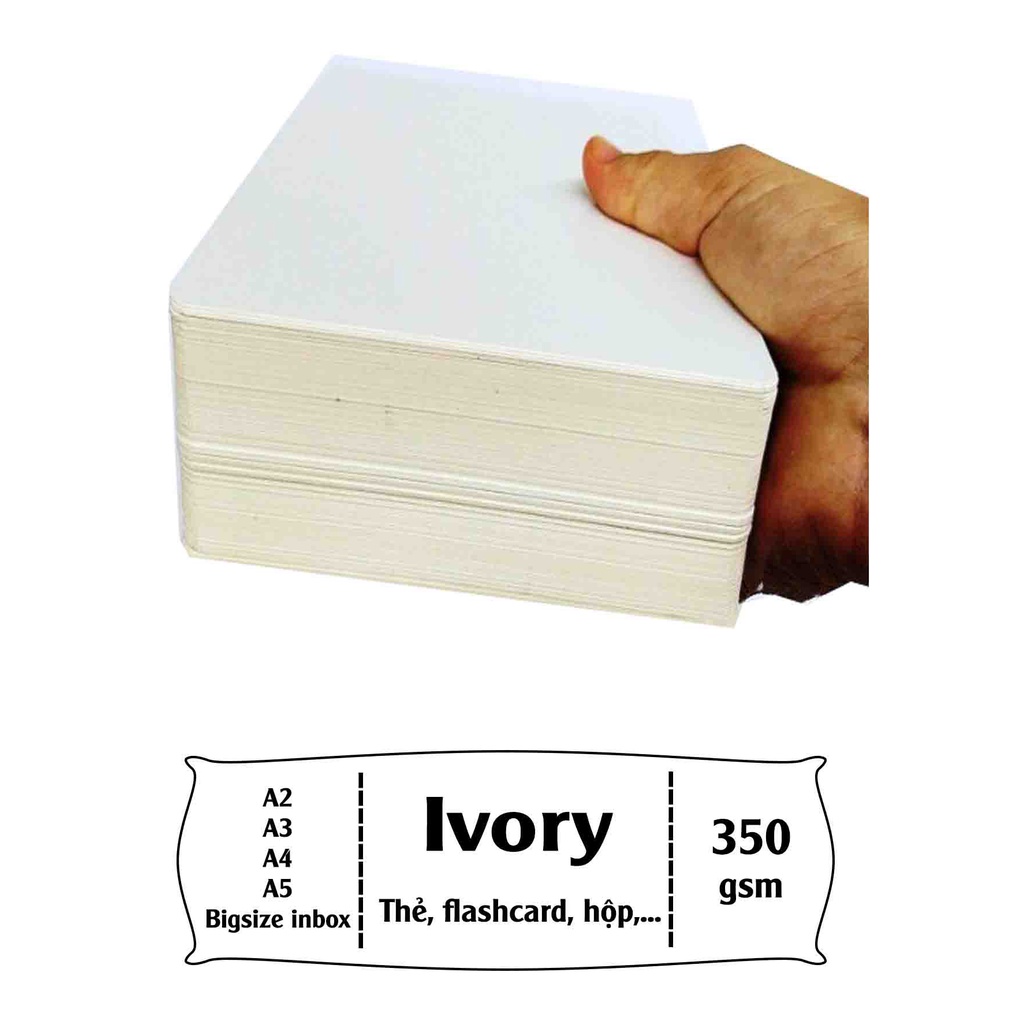 (Cắt kt yêu cầu) Giấy Ivory 350gsm rất dày a2 a3 a4 a5 a6 chuẩn làm ...