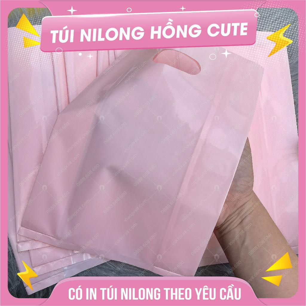 Túi Nilong Hột Xoài PE Bóng Dẻo màu Hồng Pastel, Bao nilon dễ thương ...