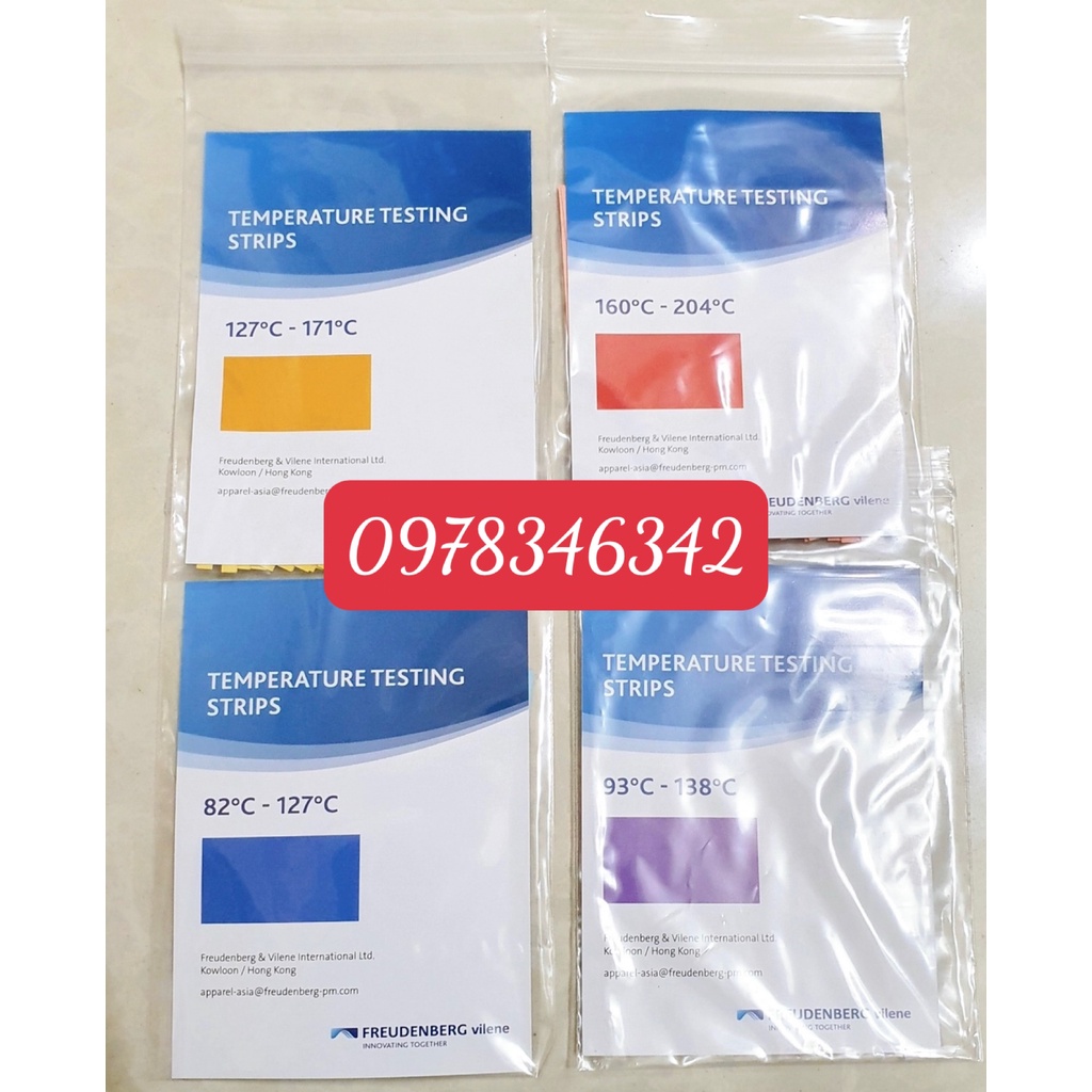 Giấy đo nhiệt độ trên vải Temperature Testing strips đủ các loại độ ...