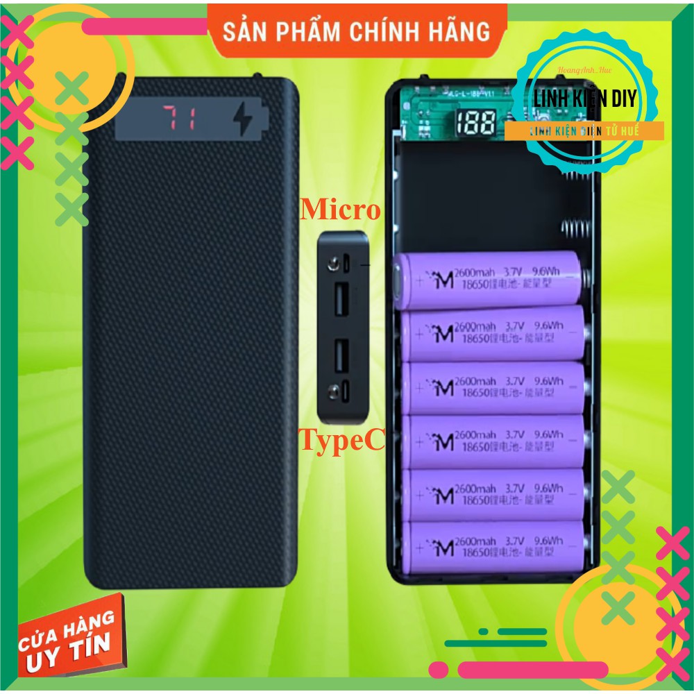 Box sạc dự phòng 8 cell 18650 LCD hiển thị bảo vệ chống ngược cực(Không ...