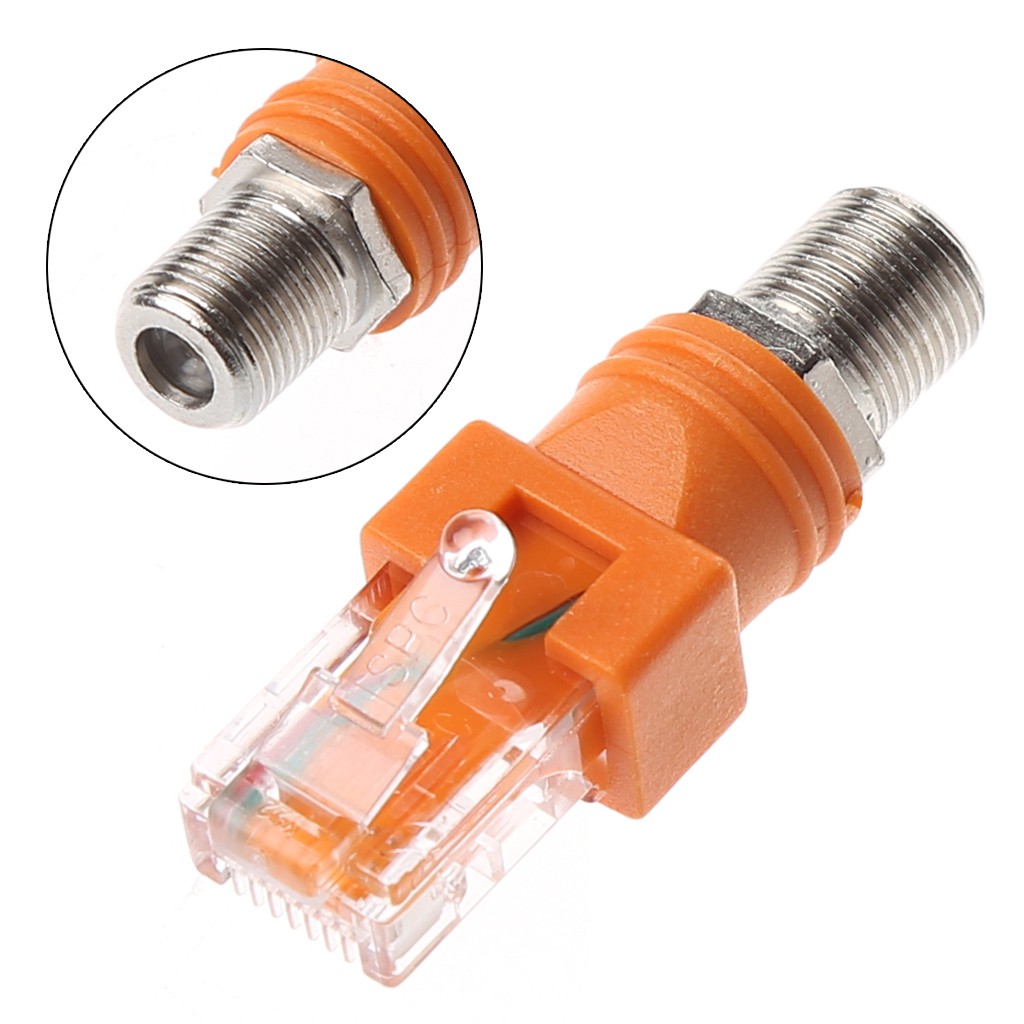 F Female To RJ45 Male Coaxial Barrel Coupler Adapter RJ45 To RF ...
