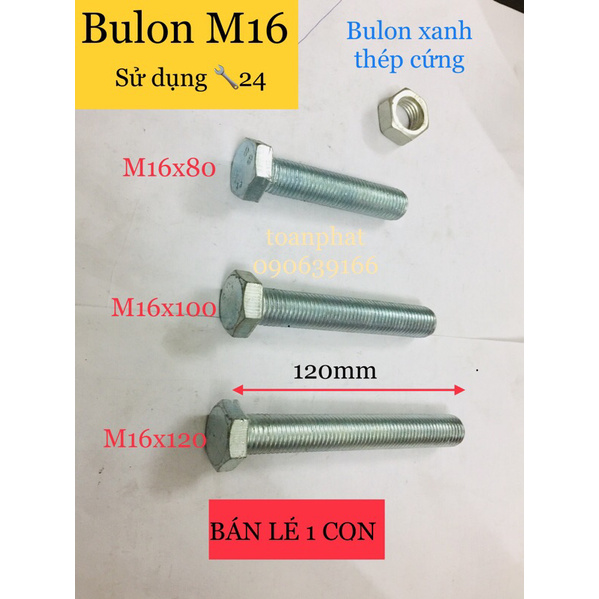 Bulon M16x80mm/M16x100mm/M16x120mm | bulong, ecu m16 | Shopee Việt Nam