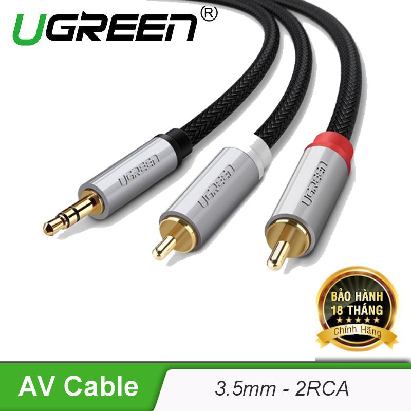 Dây Audio 3,5mm ra 2 đầu RCA (Hoa sen) cao cấp UGREEN - Hàng Chính Hãng | Shopee Việt Nam