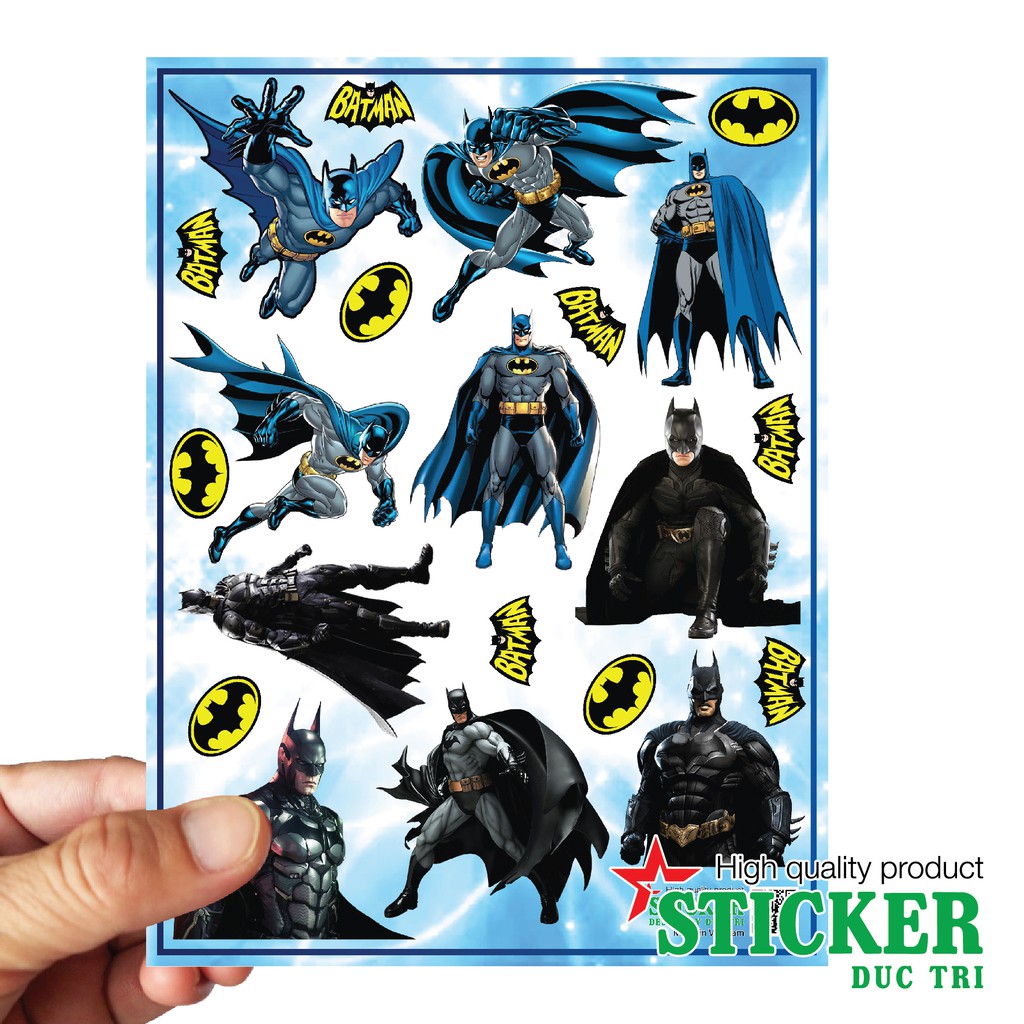 Bộ Sticker BATMAN, Miếng dán được cắt sẳn có màng bảo vệ chống nước ...