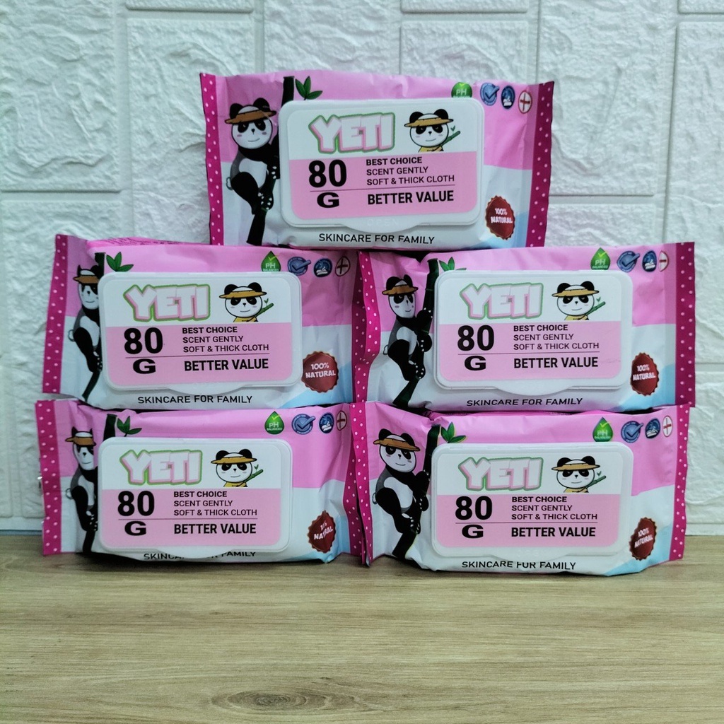 Combo 5 Bịch Khăn Giấy Ướt YeTi Thái Lan Không Mùi 80gr | Shopee Việt Nam