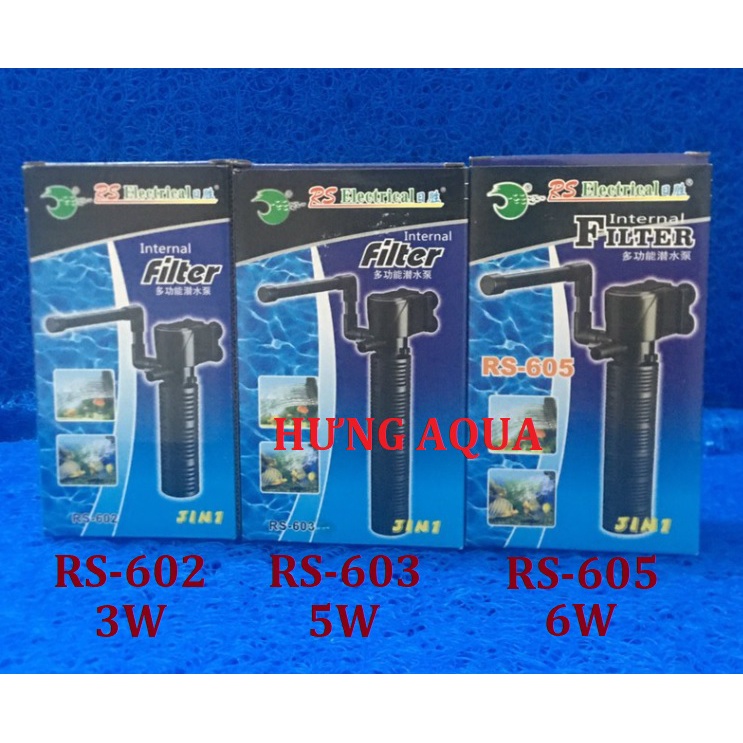 Máy lọc nước bể cá, máy lọc bể cá, lọc ống RS 602/ 603/ 605 đa năng 3 ...